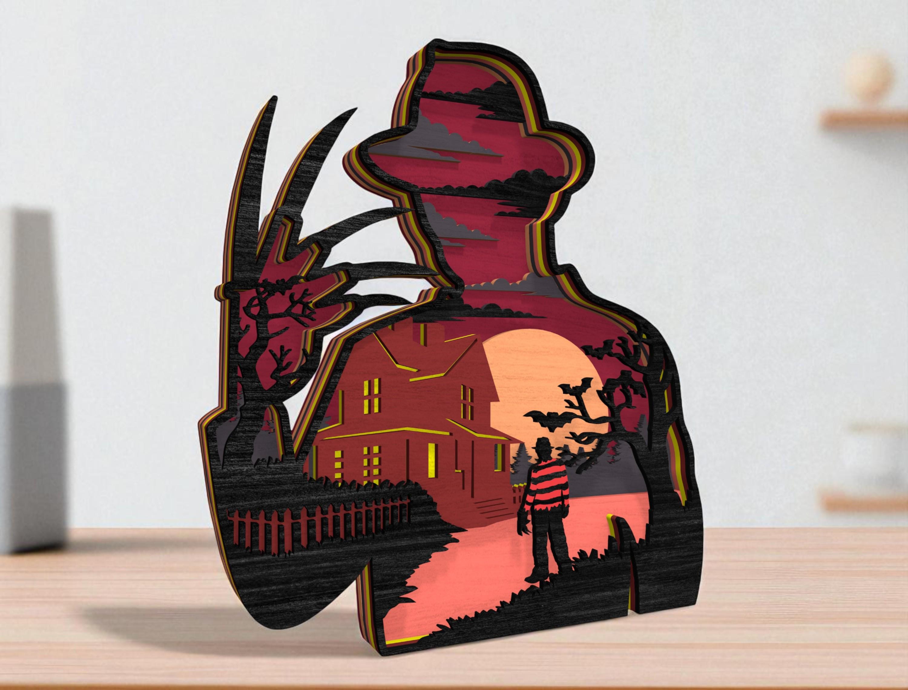 Horror Shadow Scene Laser Cut File, Spooky Haunted House Layered SVG ...