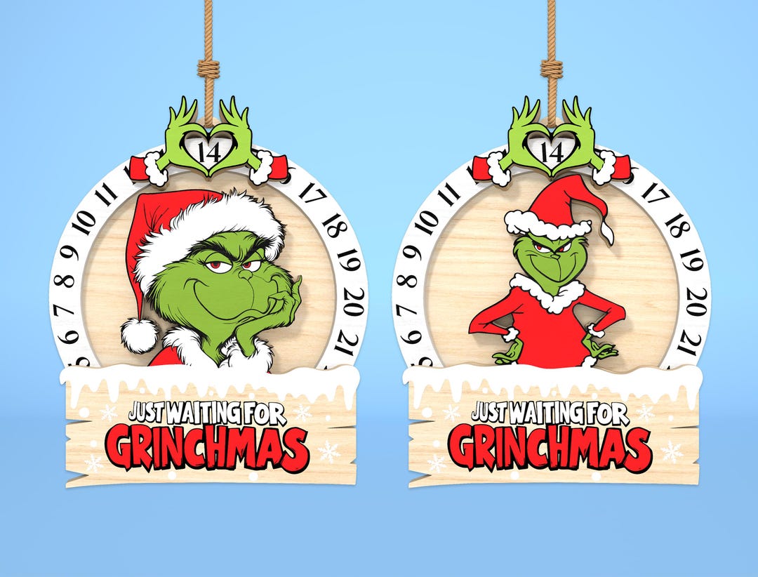 Grinchmas Countdown Ornament Svg,christmas Ornament Laser Cut Svg ...