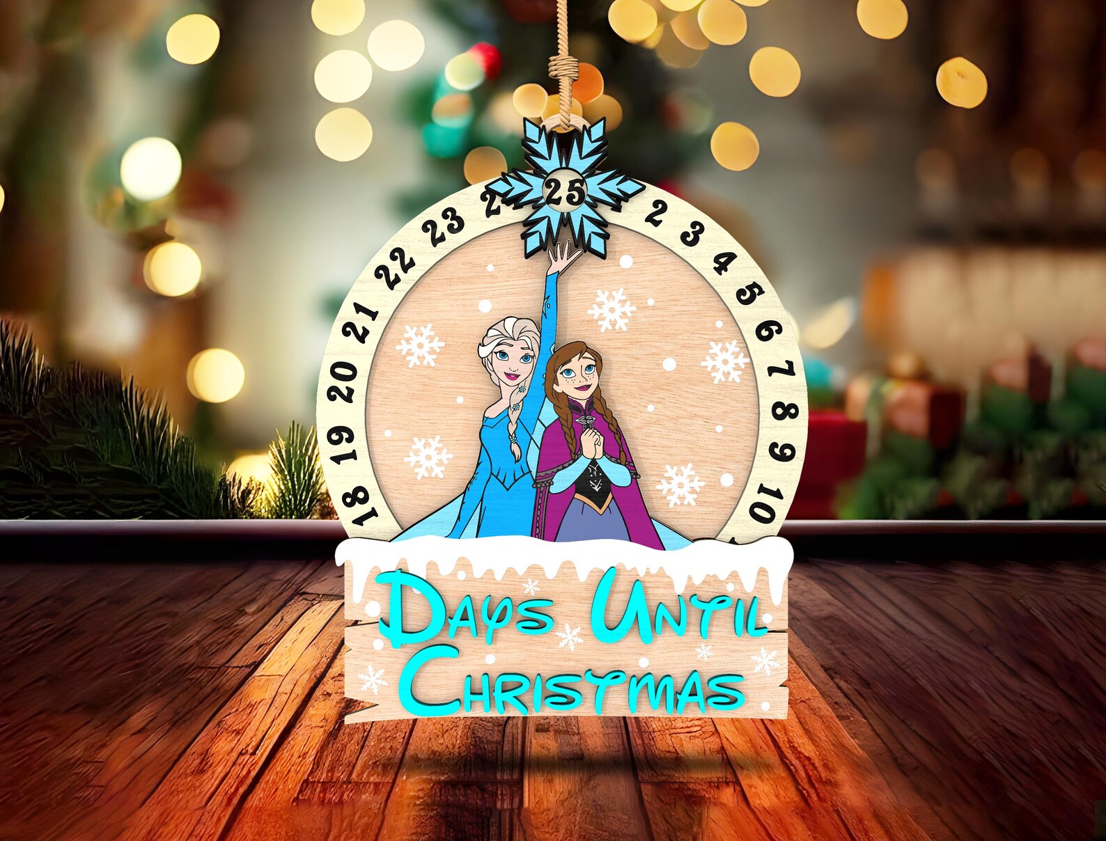 Snow Queen Countdown Ornament Svg, Days Until Christmas, Cartoon ...