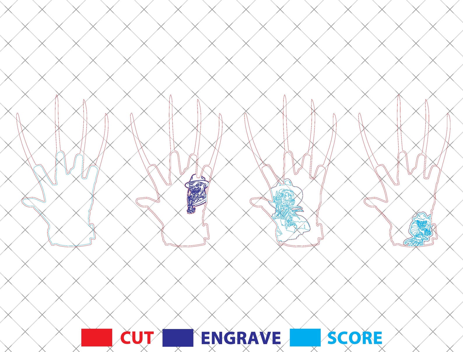 3D Multilayer Horror Laser Cut File Svg, Horror Glove Layer Wood Sign ...