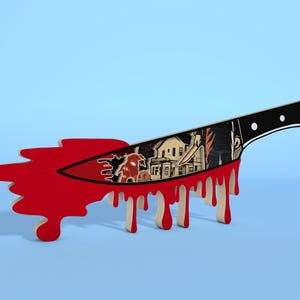 Multilayer Horror Knife Standing Laser Cut File Svg ,movie Horror Scene ...