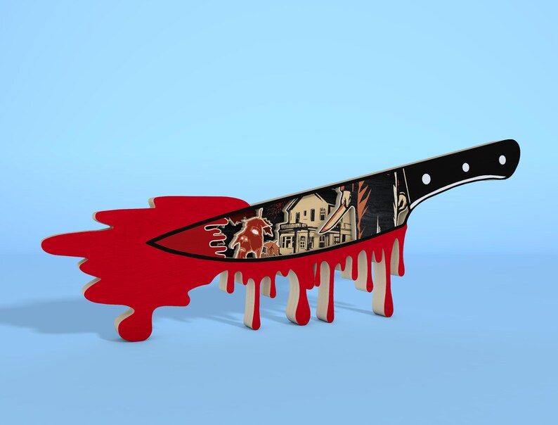 Multilayer Horror Knife Standing Laser Cut File Svg ,movie Horror Scene ...