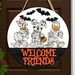 Mummy Halloween Door Sign SVG, Funny Welcome Friends Round Sign Laser ...