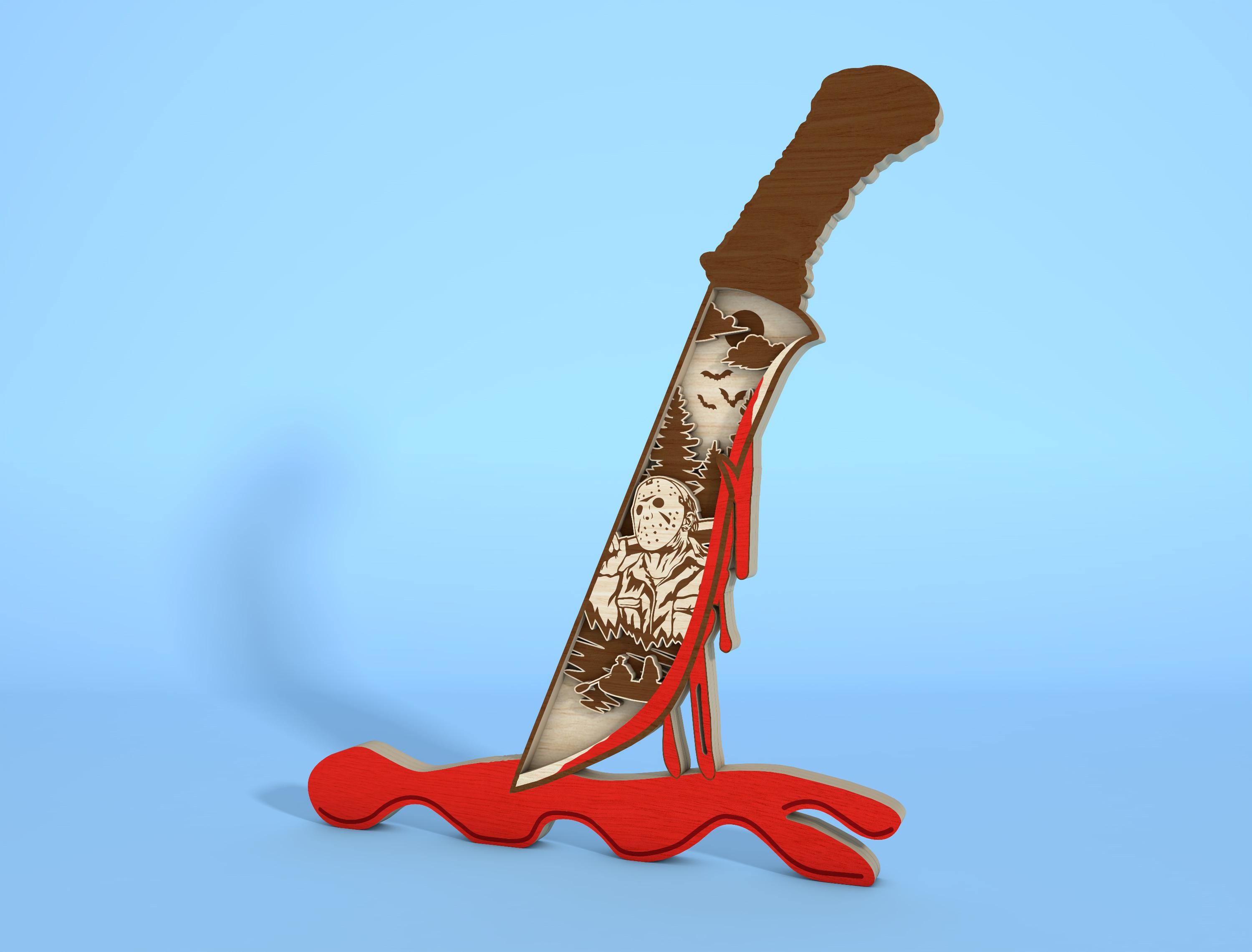 Horror Knife Layer Wood Sign Svg,horror Multilayer Laser Cut File Svg ...