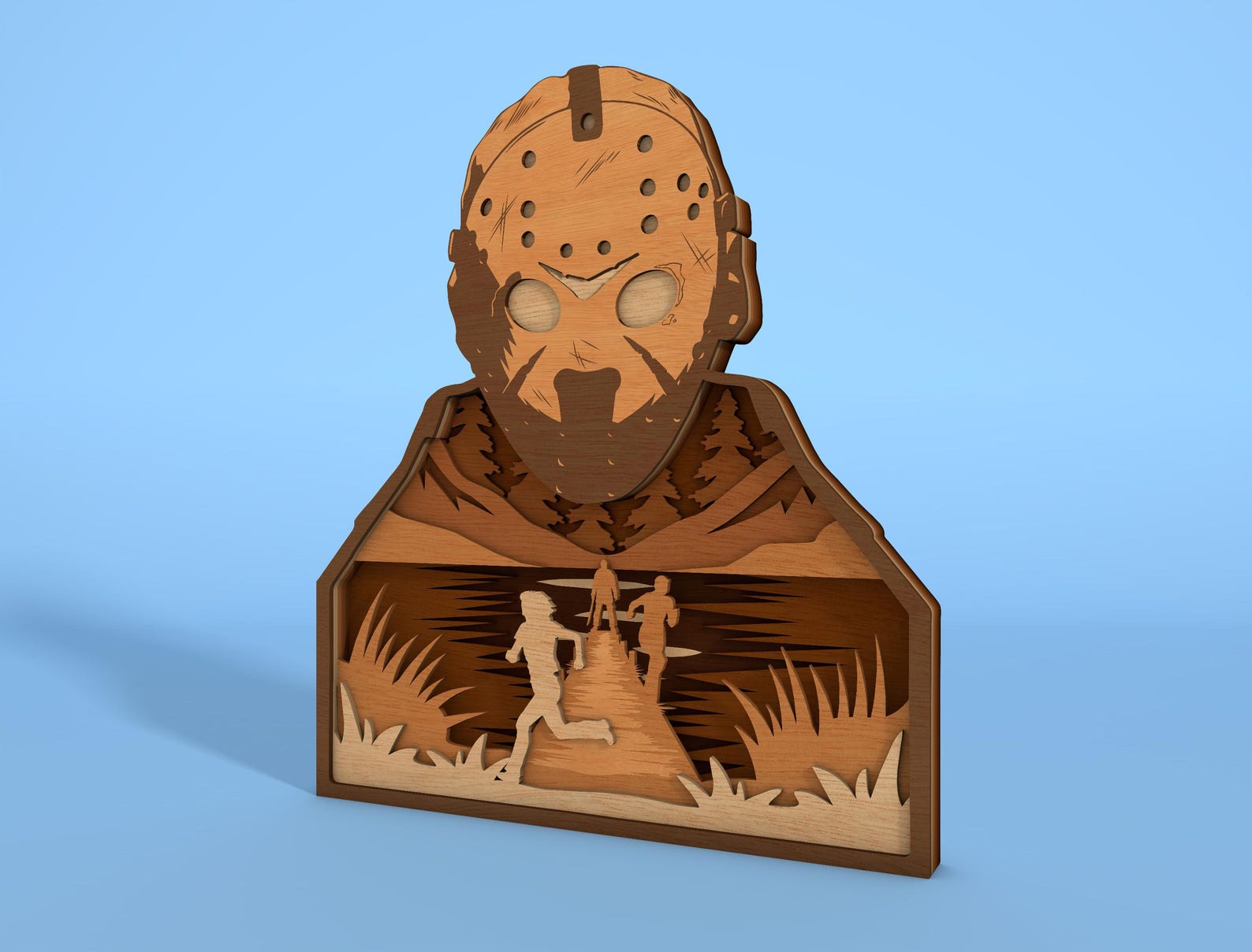 3D Multilayer Horror Laser Cut File Svg,horror Standing Layer Wood Sign ...