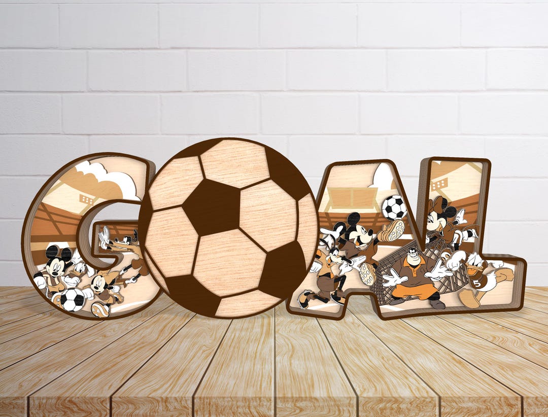 Multilayer Soccer Goal Standing Lasercut File Svg, Cartoon Soccer ...