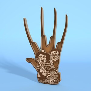 3D Multilayer Horror Laser Cut File Svg, Horror Glove Layer Wood Sign ...