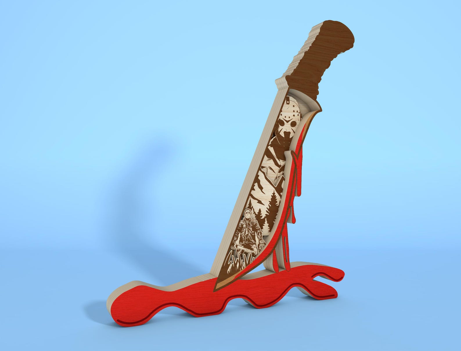 Horror Knife Layer Wood Sign Svg,horror Multilayer Laser Cut File Svg ...