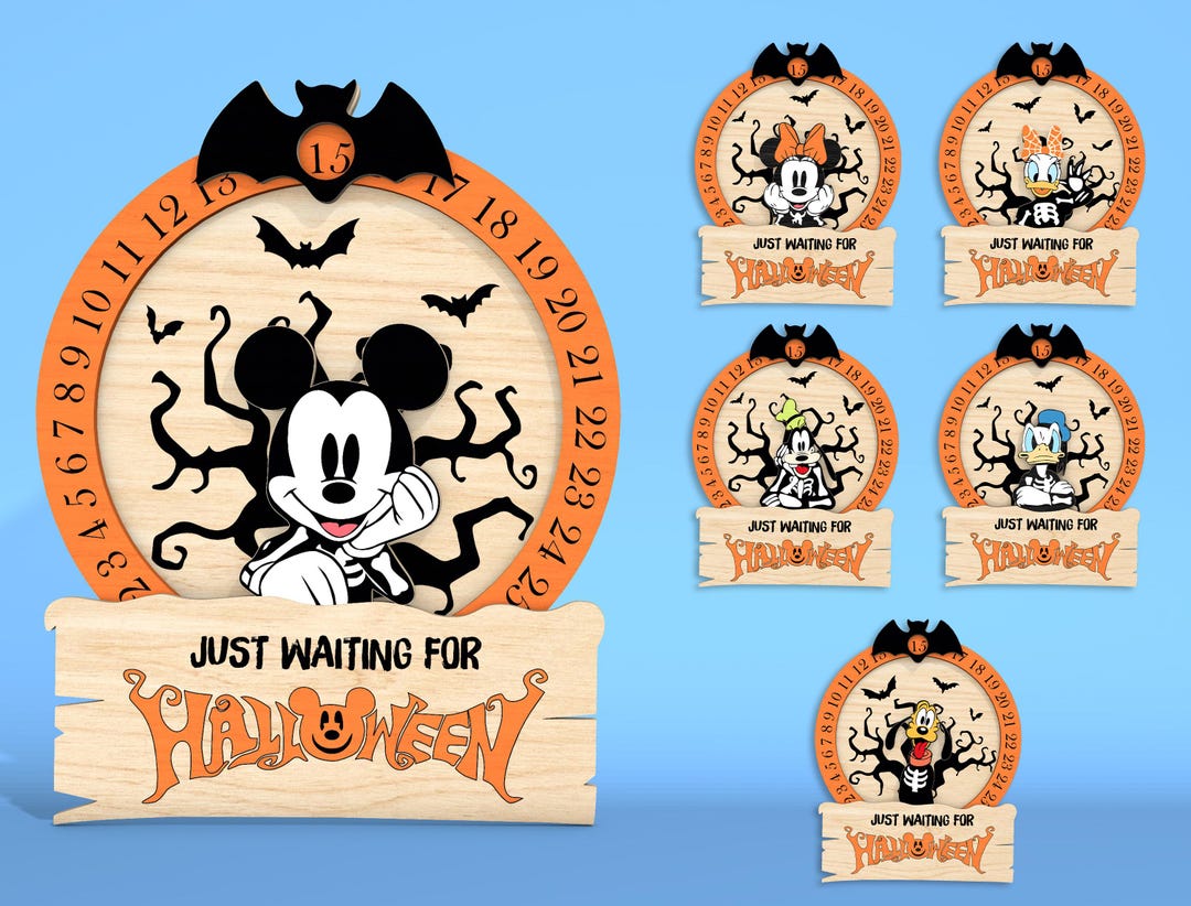 Halloween Countdown SVG Bundle, Cute Skeleton Friends Boo Sign, Spooky ...