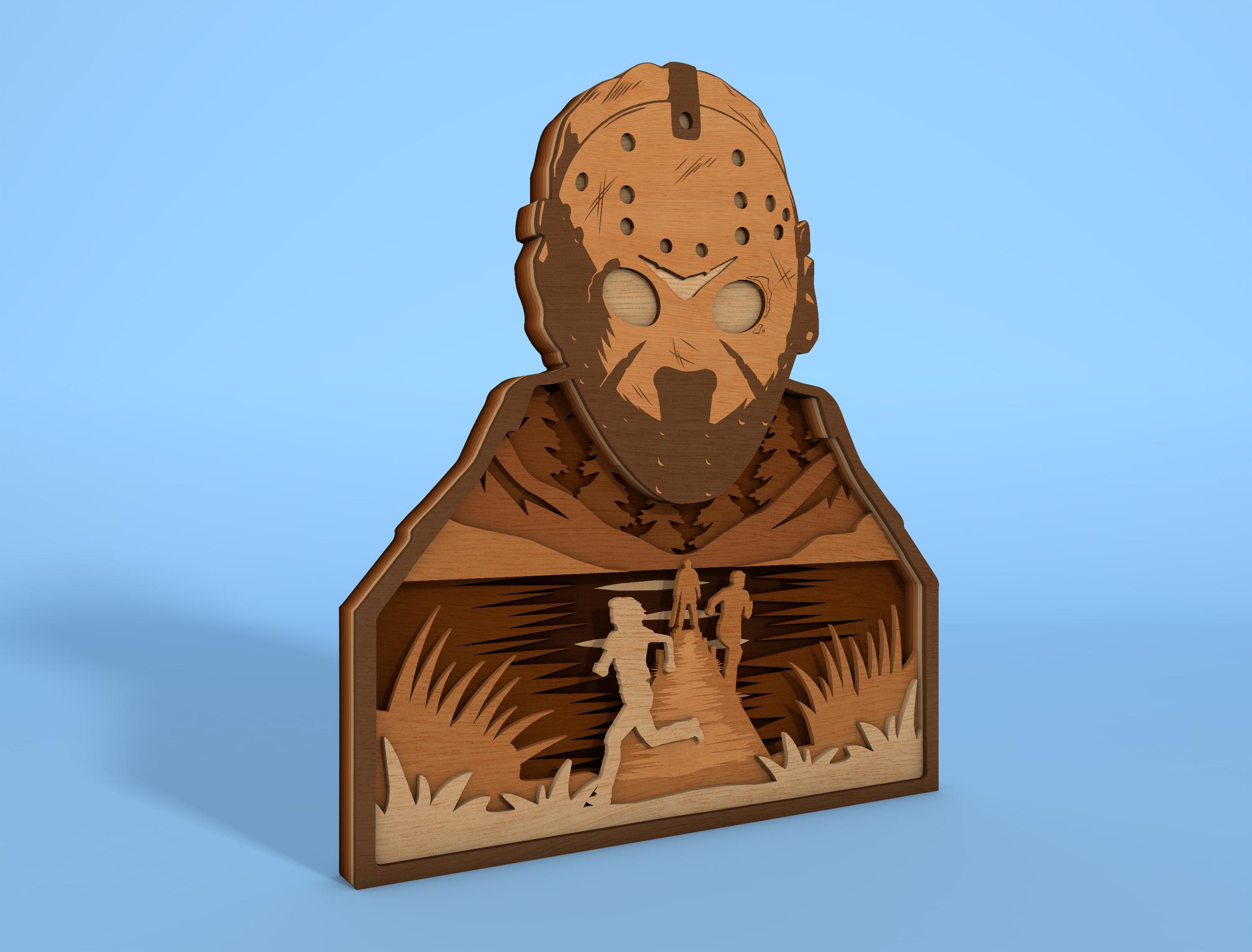 3D Multilayer Horror Laser Cut File Svg,horror Standing Layer Wood Sign ...