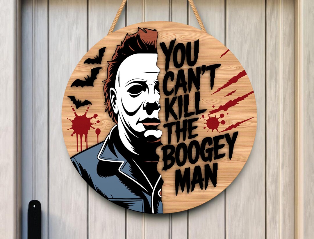 Scary Halloween Door Sign SVG , Horror Wood Round Cut File , You Can't ...