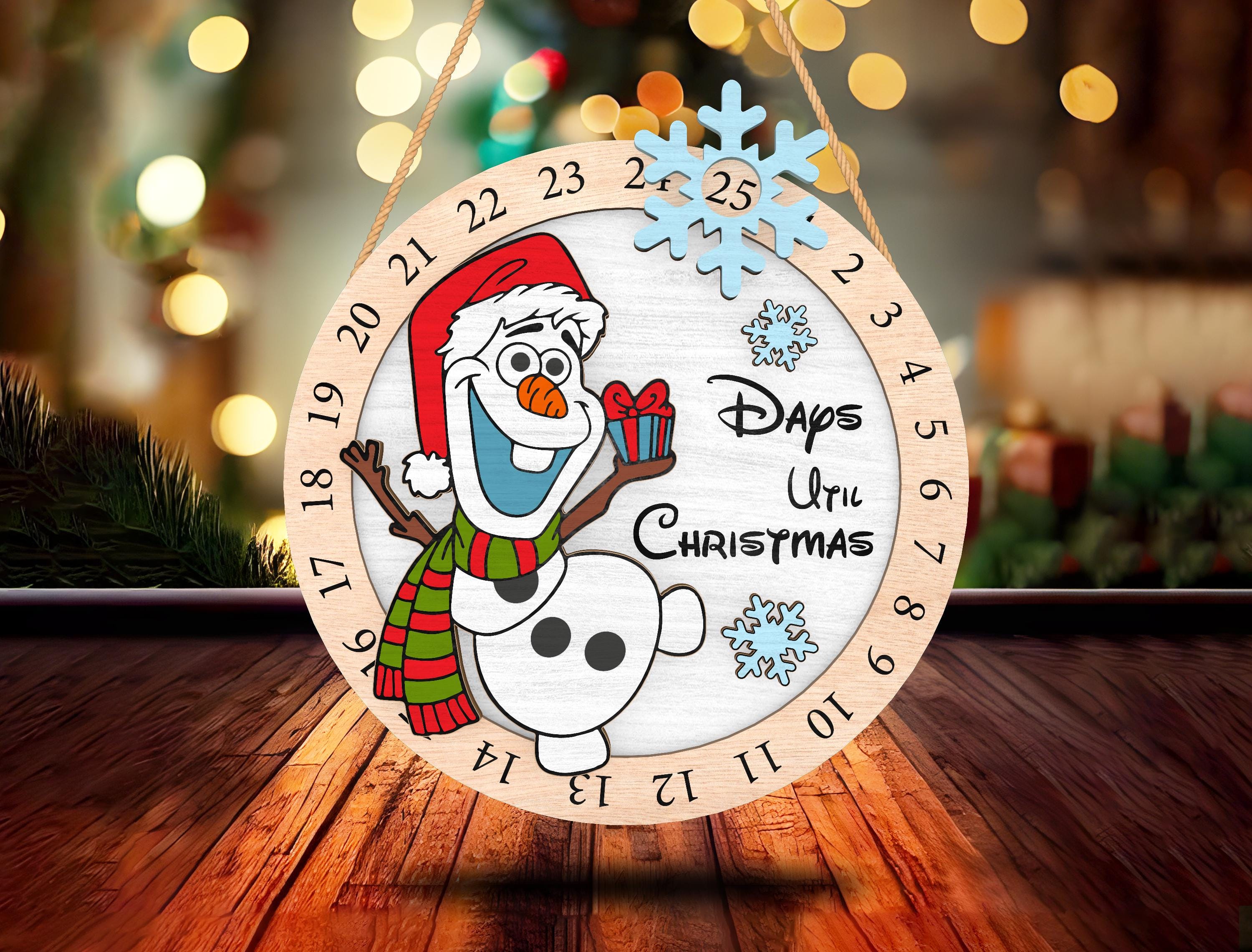 Christmas Countdown Door Sign Laser Cut File Svg, Round Door Hanger Svg ...