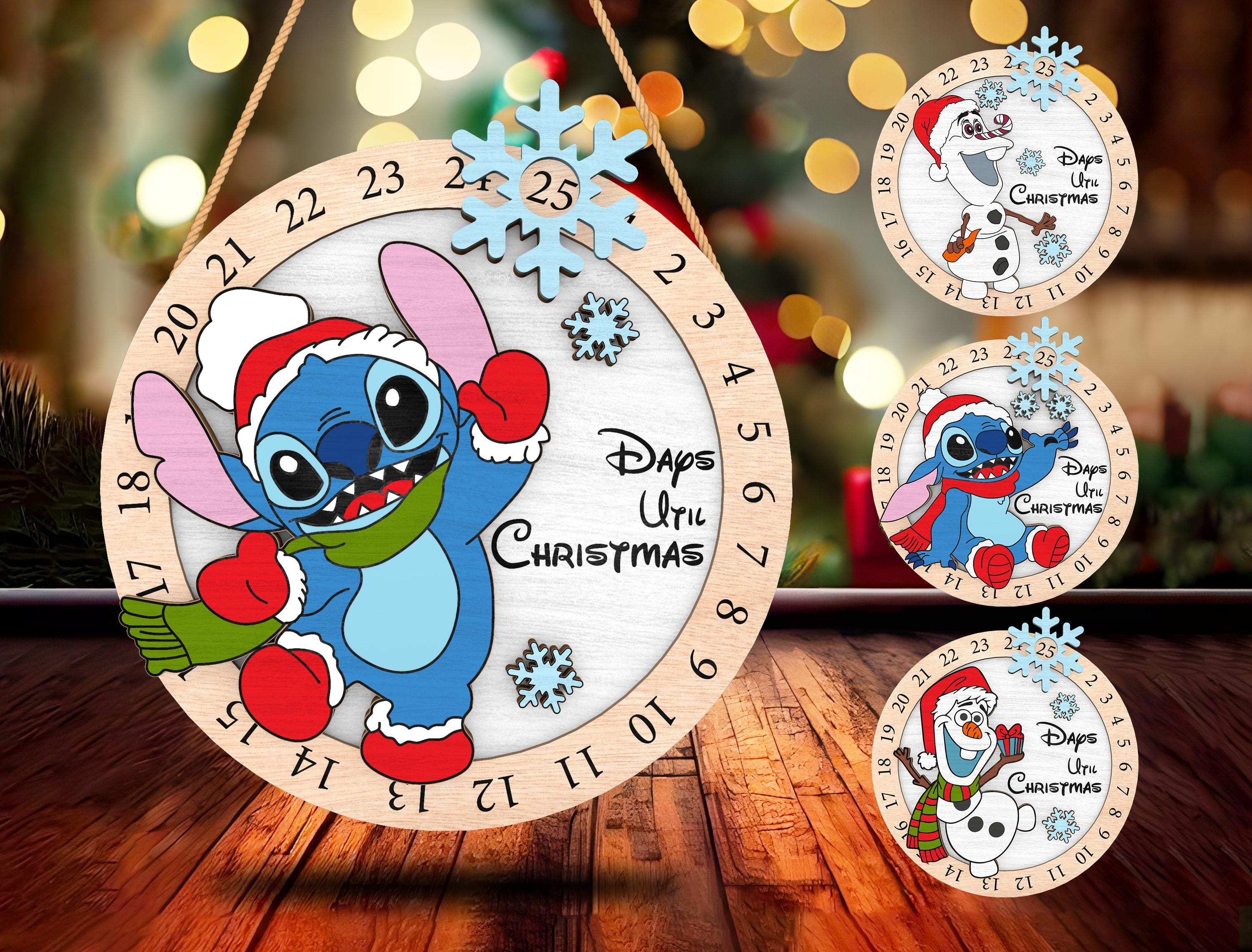 Christmas Countdown Door Sign Laser Cut File Svg, Round Door Hanger Svg ...