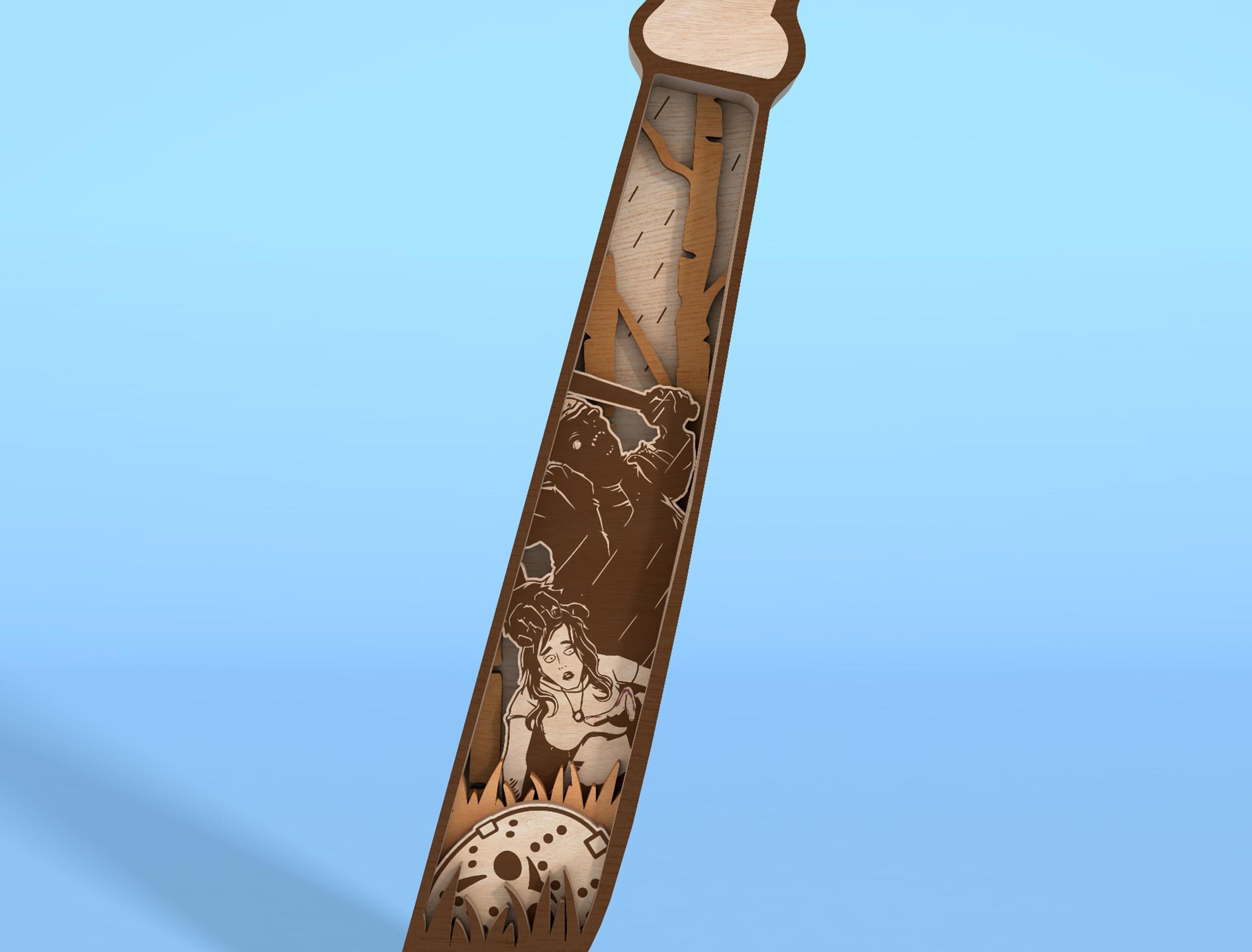 Horror Knife Layer Wood Sign, Horror Multilayer Laser Cut File Svg ...