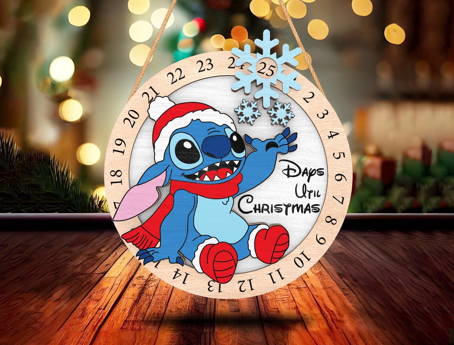 Christmas Countdown Door Sign Laser Cut File Svg, Round Door Hanger Svg ...