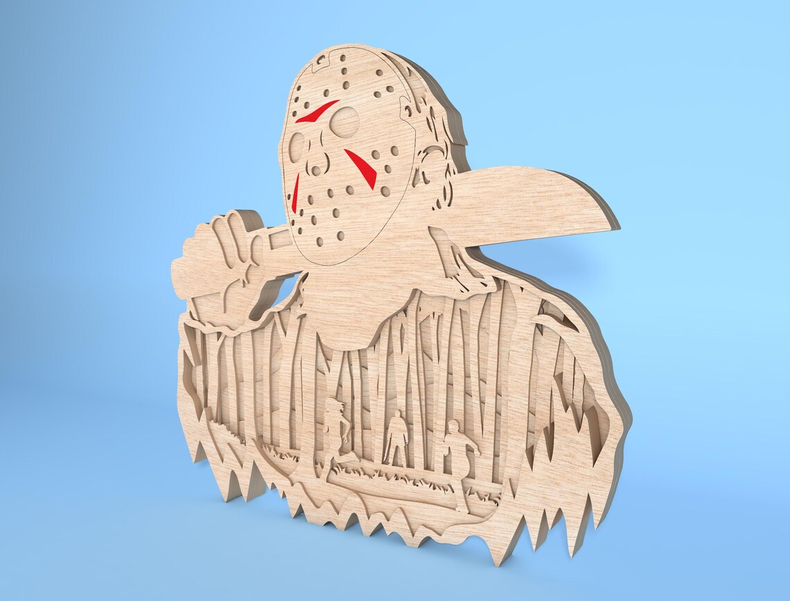 Horror Standing Layer Wood Sign Cut File,3d Multilayer Horror Svg,movie ...