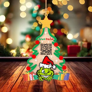 Grinch Tracker Ornament Svg, Ornament Svg, Personalized QR Code Svg ...