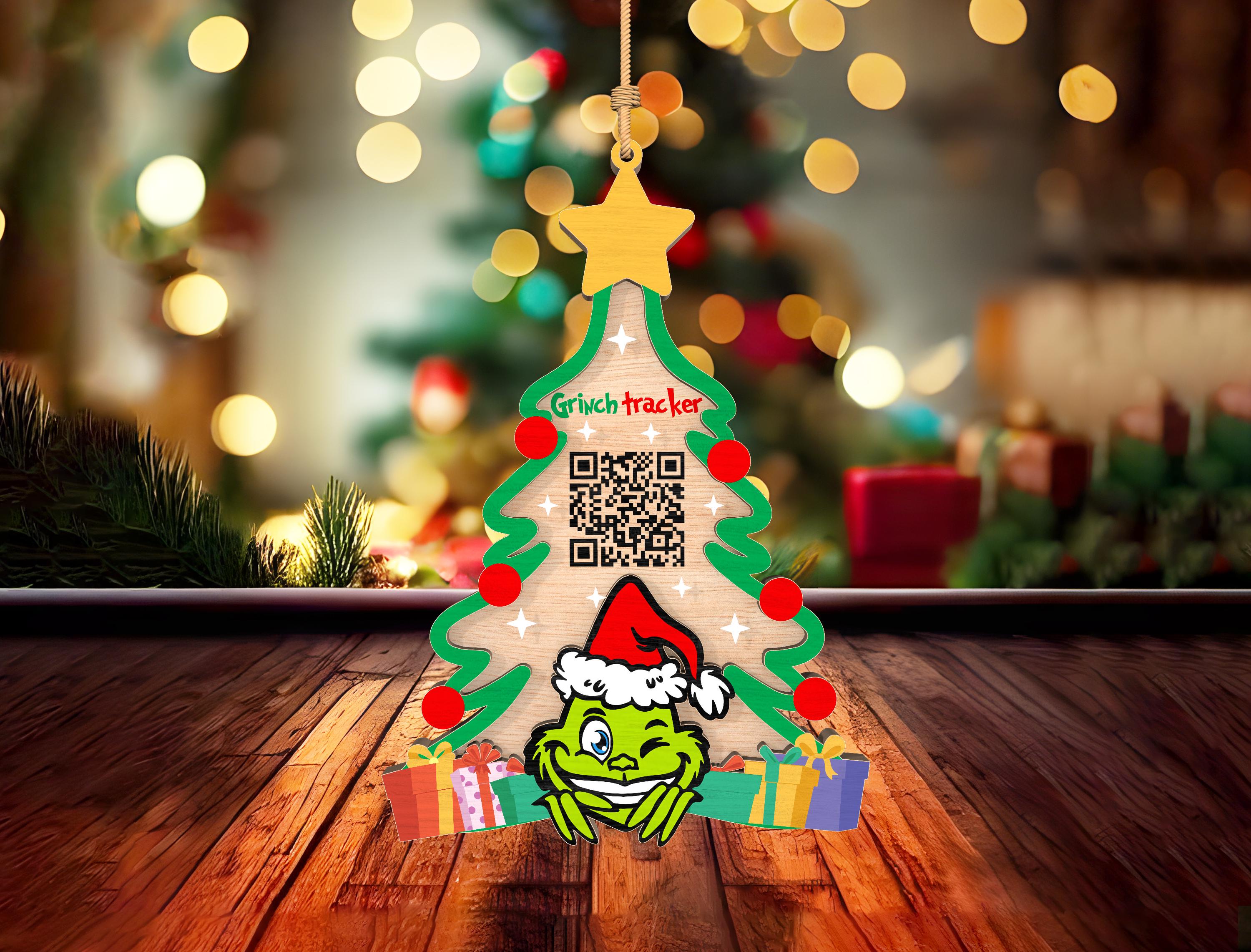 Grinch Tracker Ornament Svg, Ornament Svg, Personalized QR Code Svg ...
