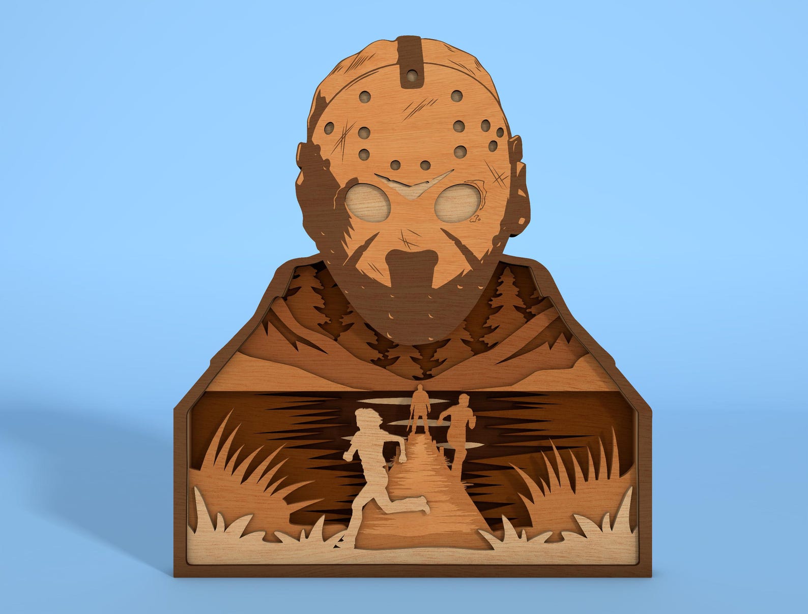 3D Multilayer Horror Laser Cut File Svg,horror Standing Layer Wood Sign ...