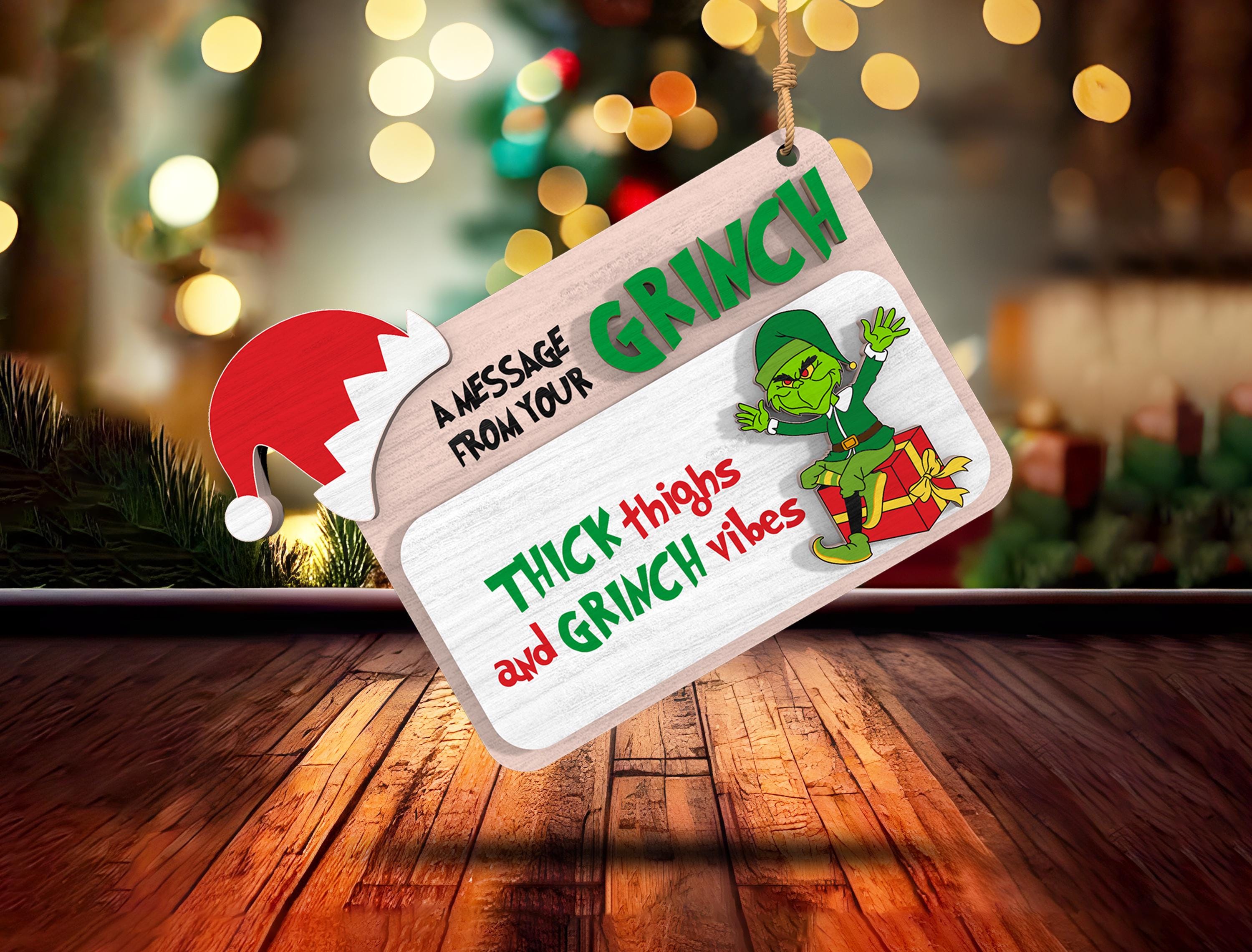 Grinch Message Svg, Ornament Svg, Lasercut Svg, Grinch Christmas ...