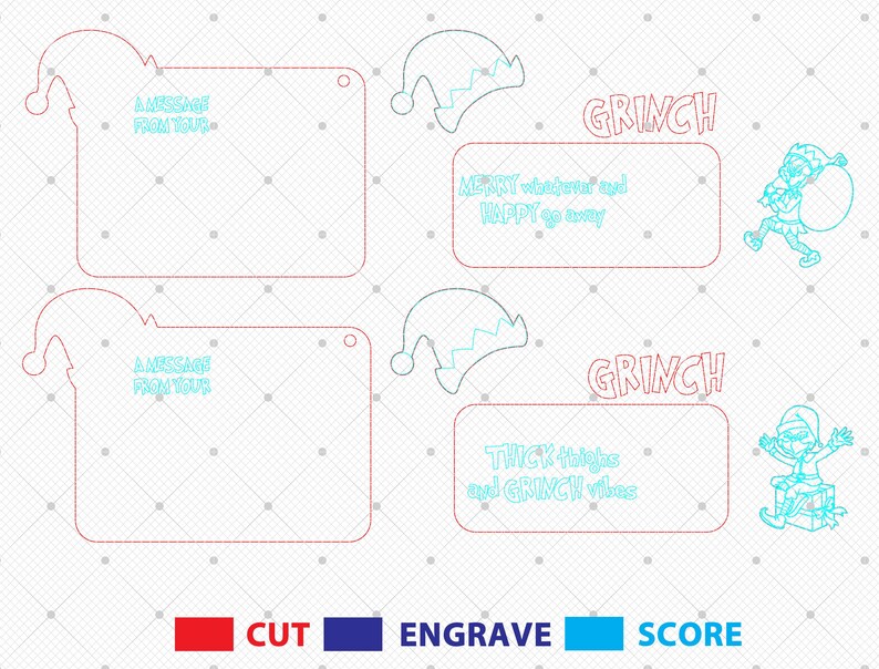 Grinch Message Svg, Ornament Svg, Lasercut Svg, Grinch Christmas ...