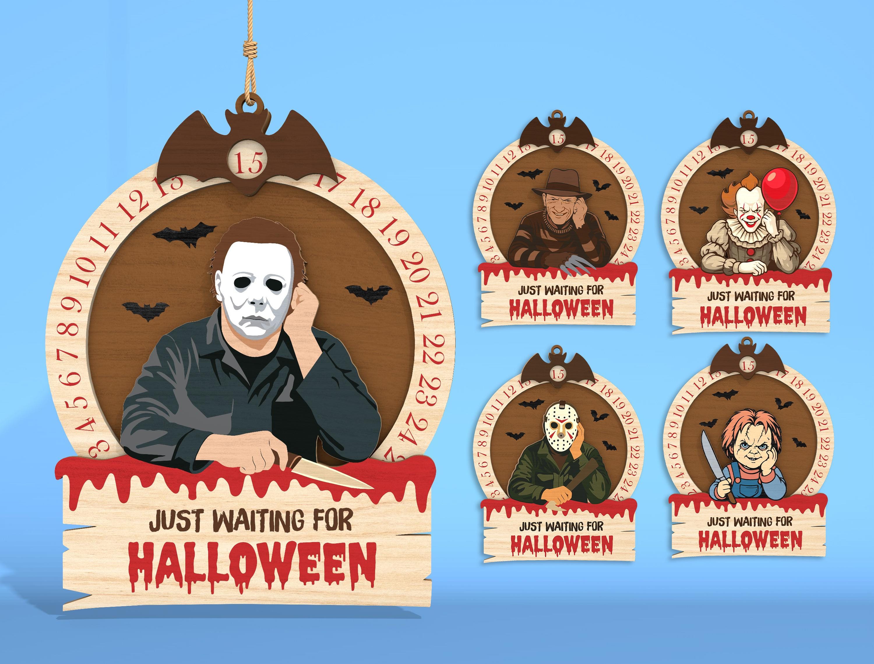 Halloween Countdown Spinner Sign, Horror Character Laser Cut Wheel ...