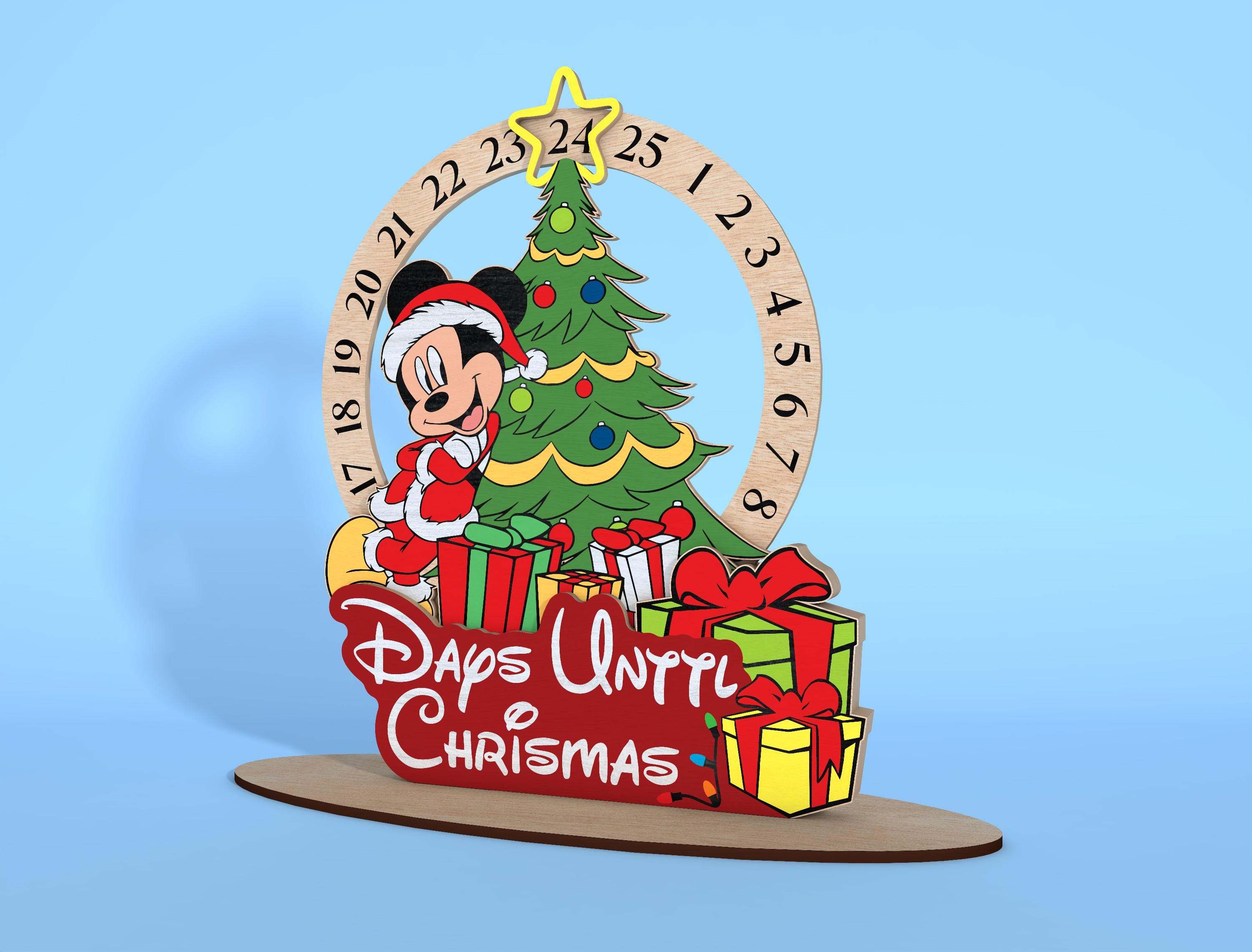 Cartoon Christmas Countdown Standing Wood Sign Svg, Christmas Calendar ...