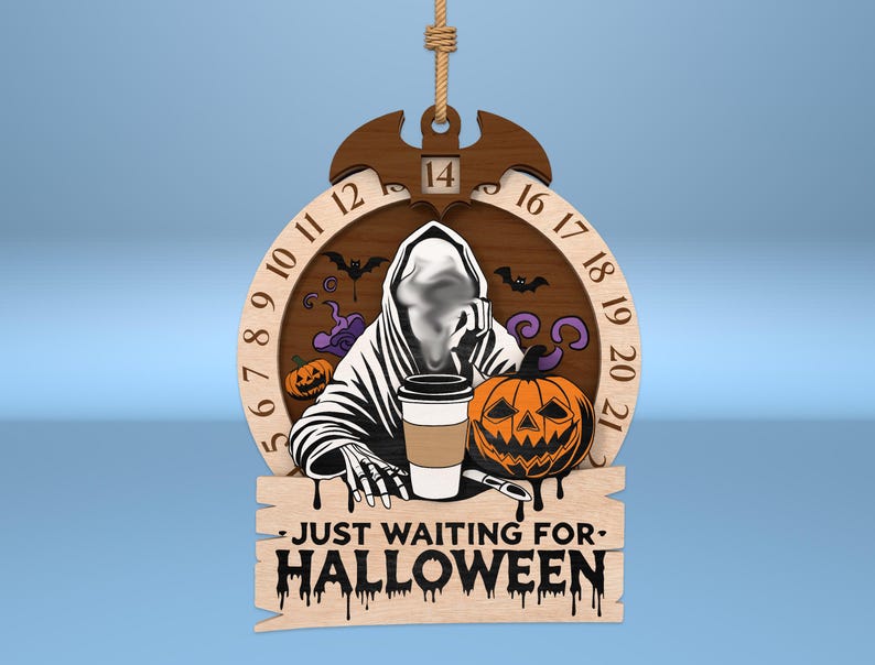 Horror Countdown Ornament Laser Cut Svg , Days Untill Halloween Svg ...