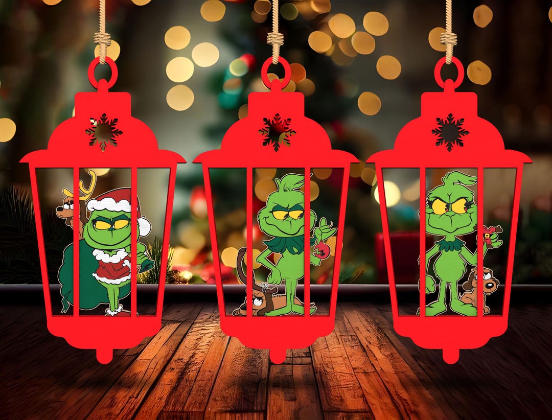 Grinch G Lantern Ornament Svg, Lasercut File Svg, Home Decoration Svg ...