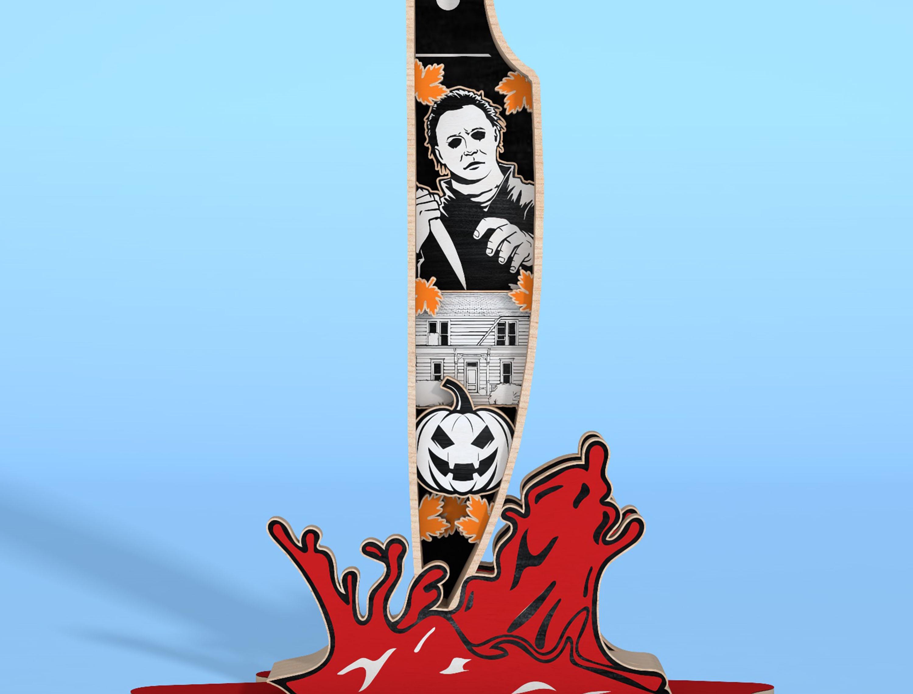 Horror Knife Standing Decor Laser Cut File Svg ,movie Horror Scene Svg ...