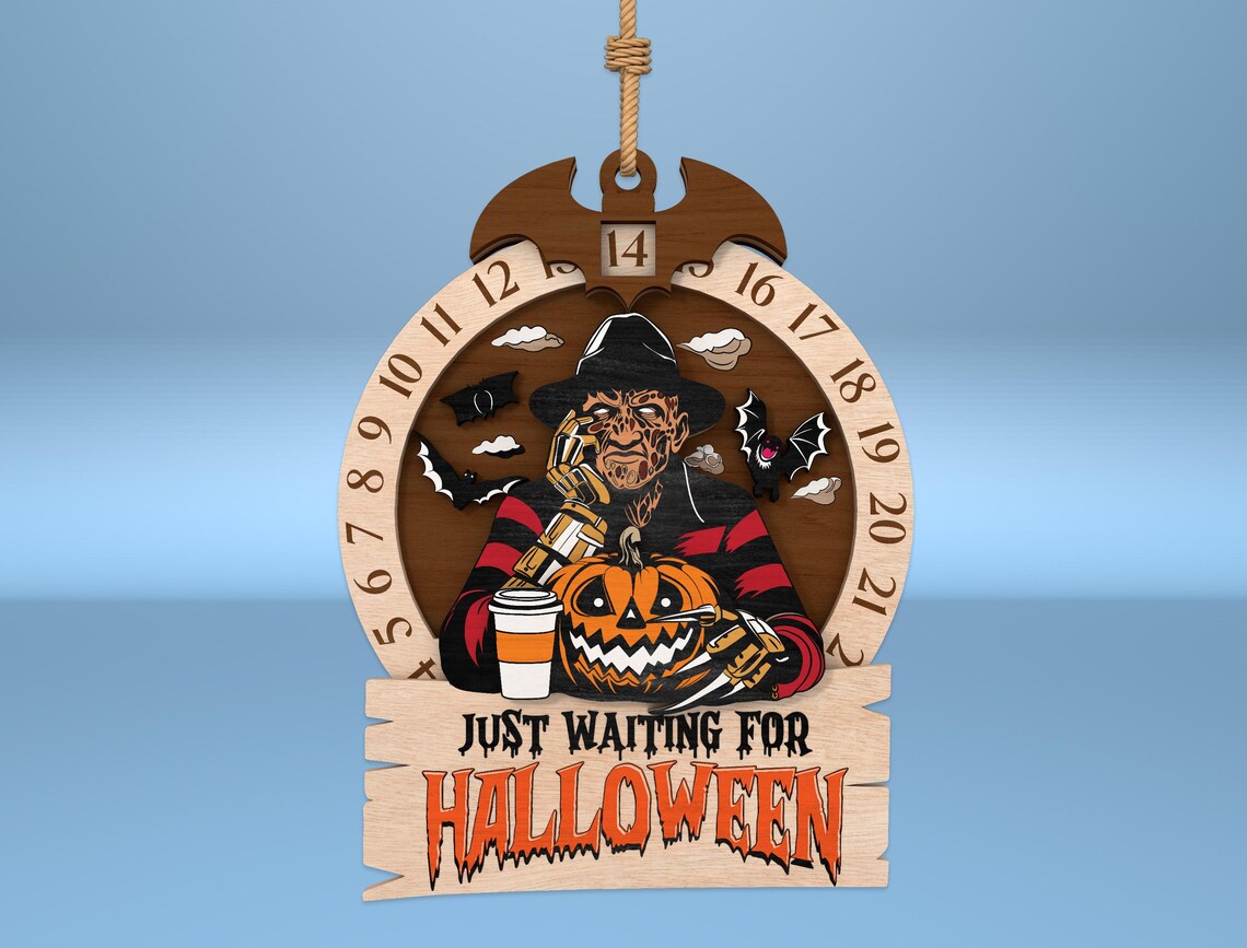 Horror Countdown Ornament Laser Cut Svg , Days Untill Halloween Svg ...