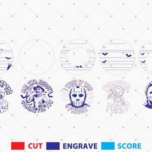 Halloween Horror Door Sign SVG Bundle, Creepy Masked Villain Laser Cut ...