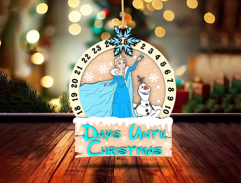 Snow Queen Countdown Ornament Svg, Days Until Christmas, Cartoon ...