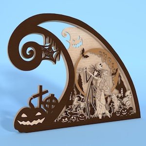 Halloween Movie Standing Layer Laser Cut File Svg, Halloween Characters ...