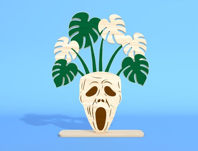 Horror Plant Head SVG Bundle, Halloween Wooden Planter Decor File ...