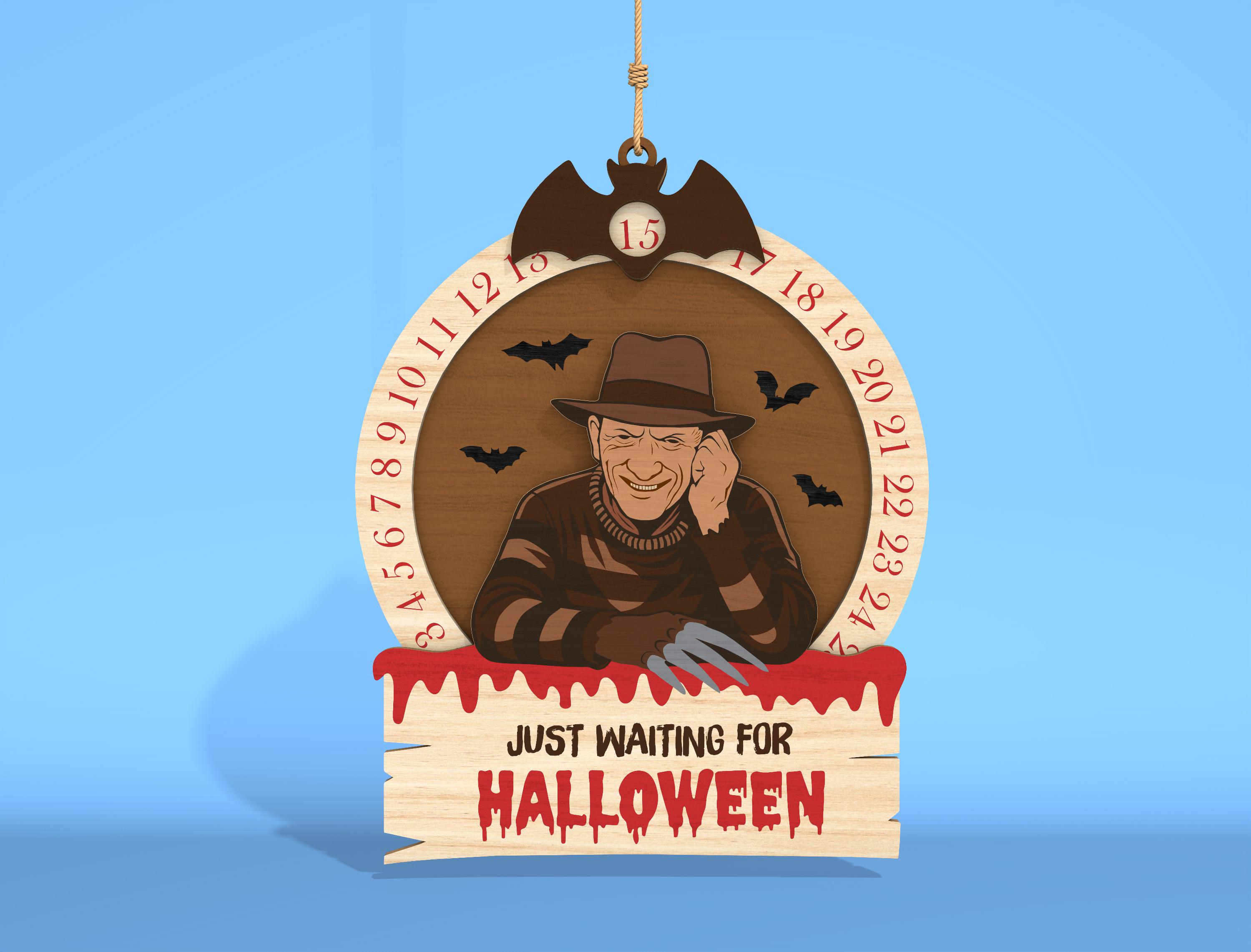 Halloween Countdown Spinner Sign, Horror Character Laser Cut Wheel ...