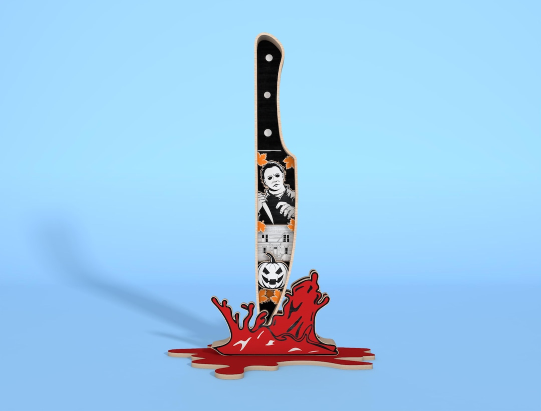 Horror Knife Standing Decor Laser Cut File Svg ,movie Horror Scene Svg ...