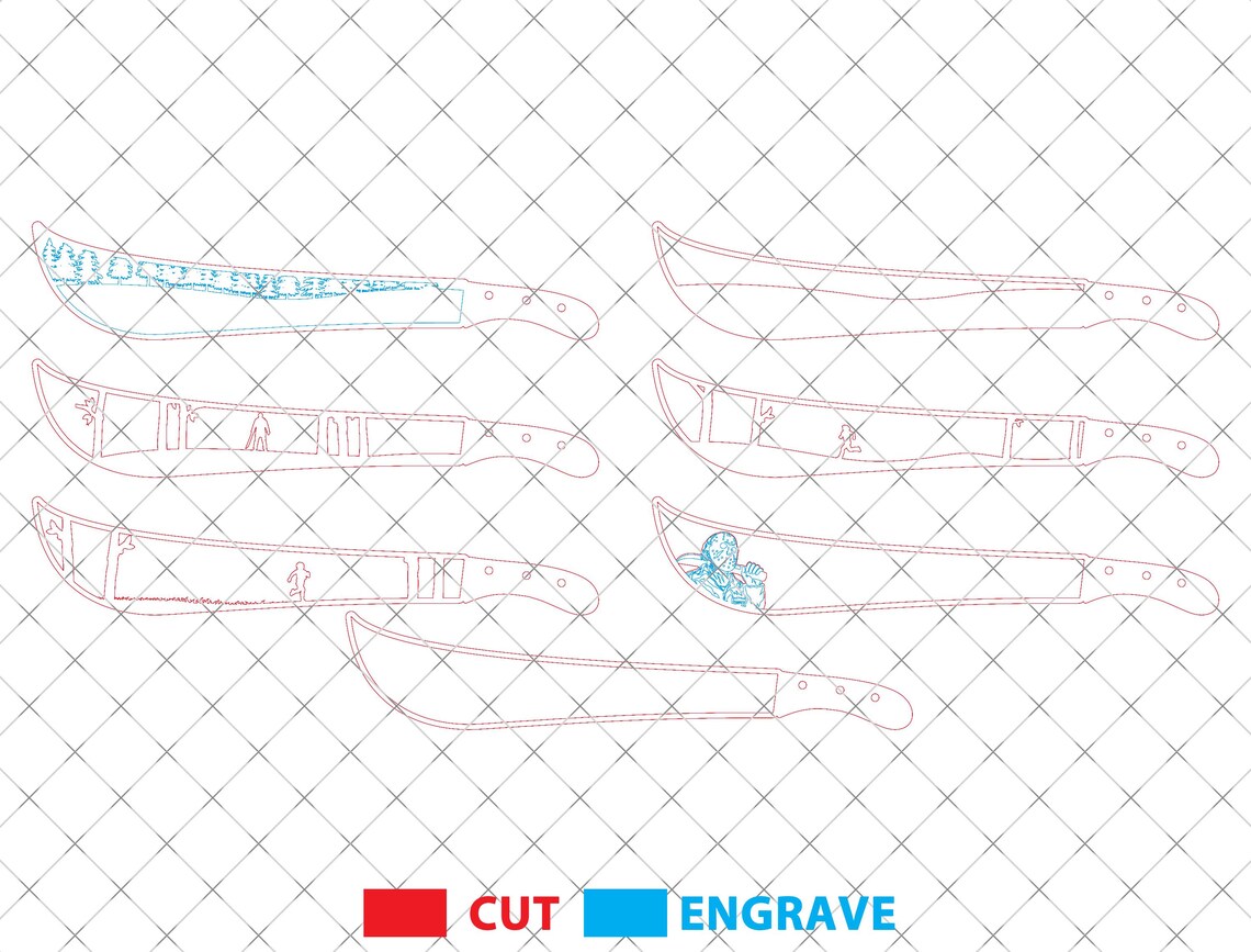 3D Multilayer Horror Laser Cut File Svg, Horror Knife Layer Wood Sign ...