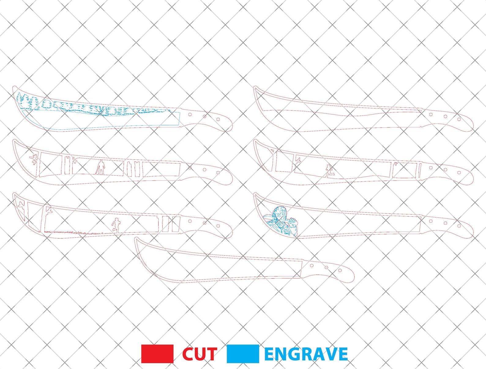 3D Multilayer Horror Laser Cut File Svg, Horror Knife Layer Wood Sign ...