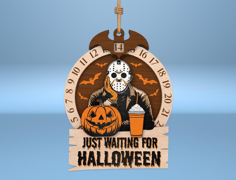 Horror Countdown Ornament Laser Cut Svg , Days Untill Halloween Svg ...