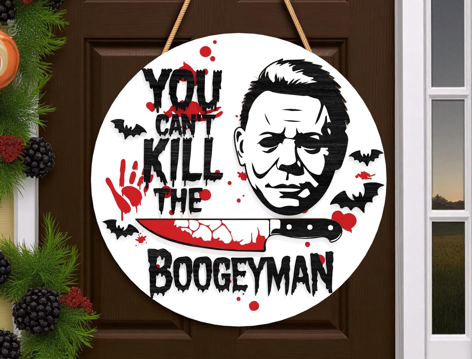 You Can’t Kill the Boogeyman Halloween Door Sign SVG – Scary Horror ...