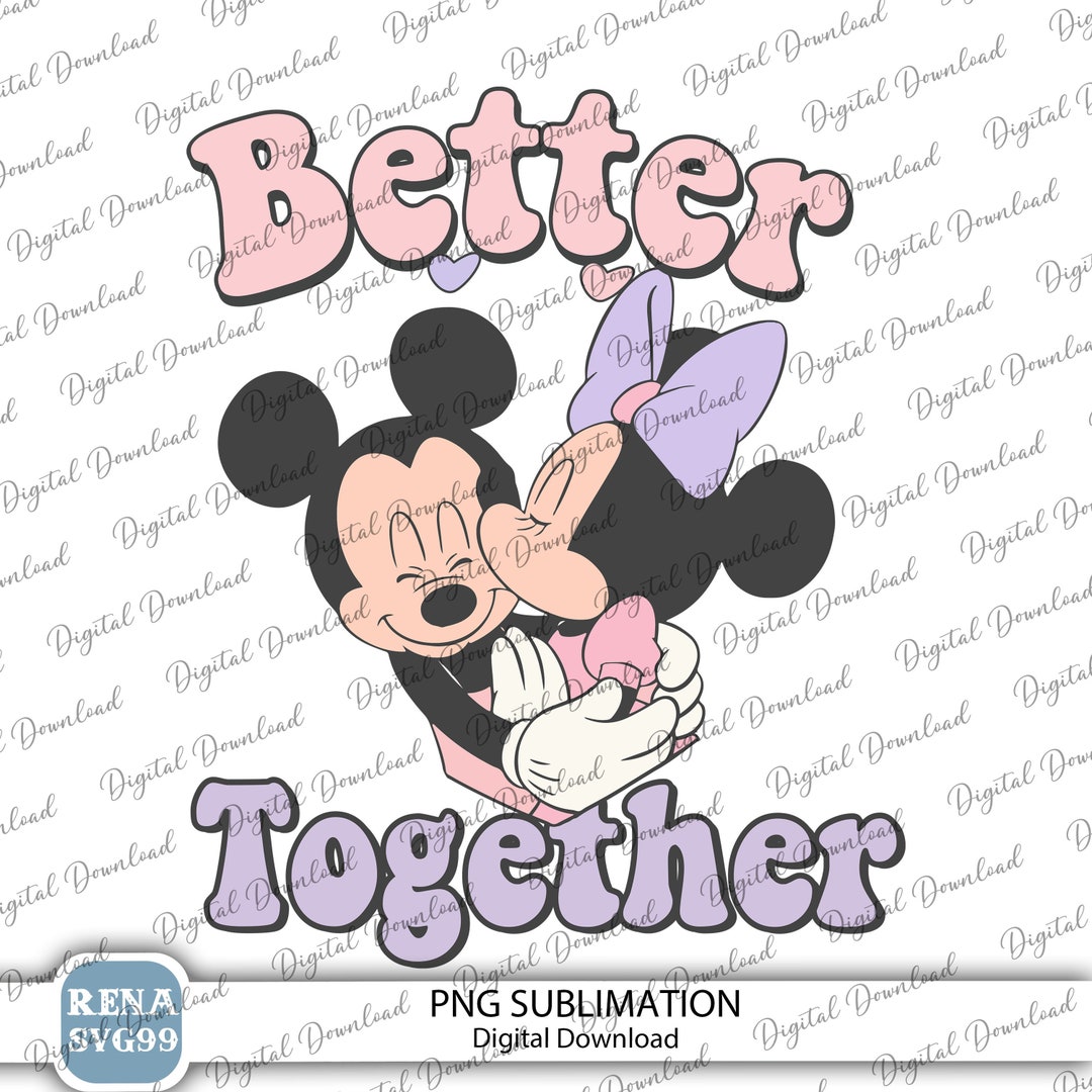 Better Together Mouse PNG, Retro Valentines Day Png, Valentine Mouse ...