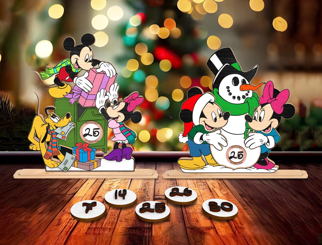 Cartoon Mouse Countdown Svg, Wooden Countdown Standing Svg, Merry ...