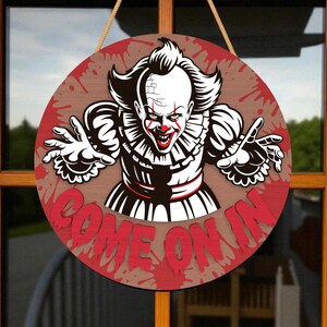 Creepy Clown Door Sign SVG Laser Cut File, Halloween Horror Welcome ...