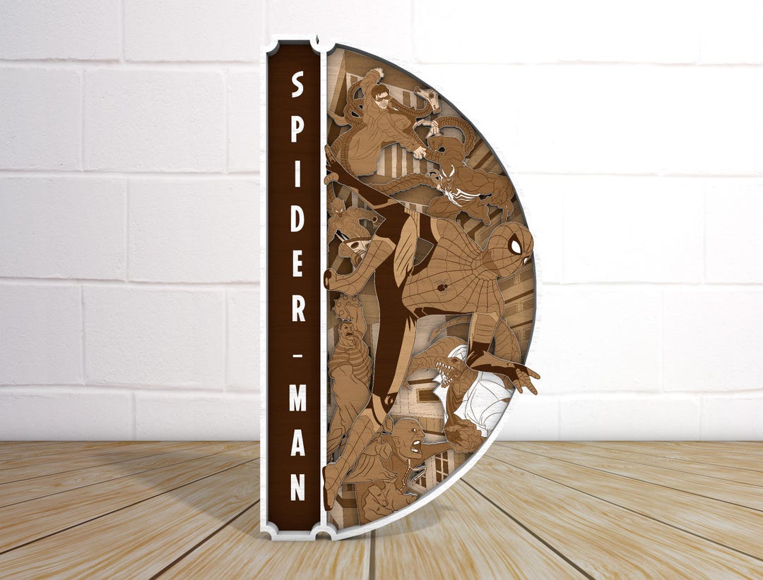 3D Multilayer Spiderman Laser Cut File Svg, Spiderman Standing Layer ...