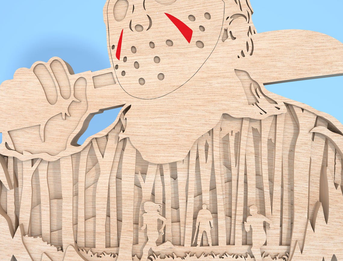 Horror Standing Layer Wood Sign Cut File,3d Multilayer Horror Svg,movie ...
