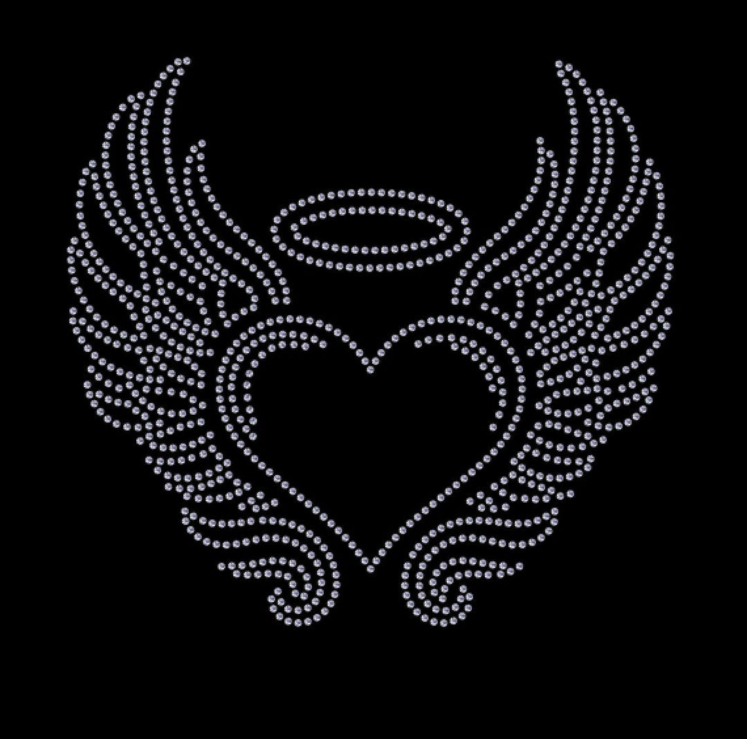 Angel Wings Rhinestone Template Design Digital Download SVG Studio3 - Etsy