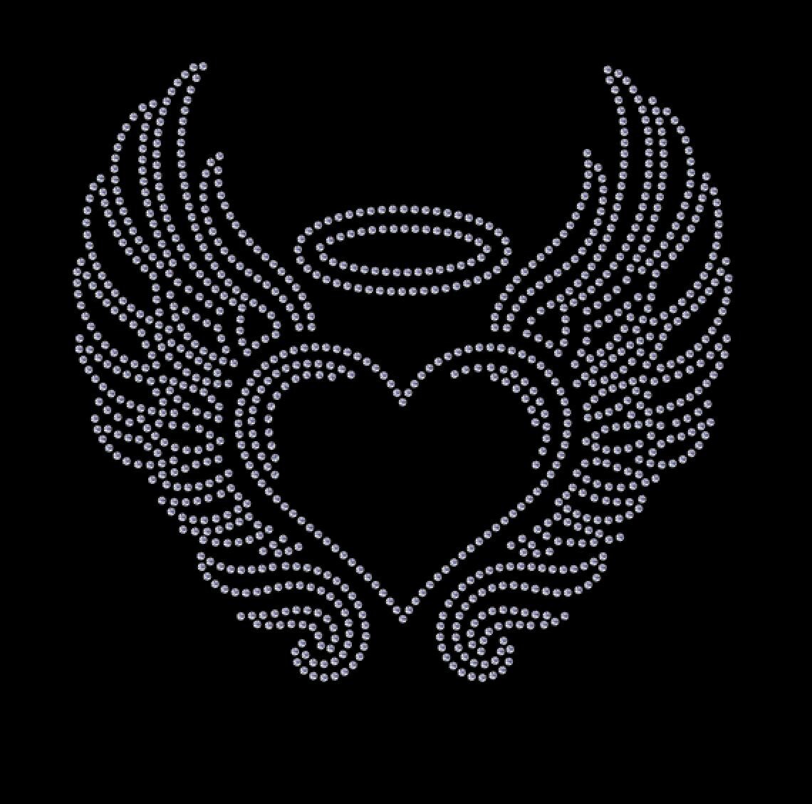 Angel Wings Rhinestone Template Design Digital Download SVG Studio3 - Etsy