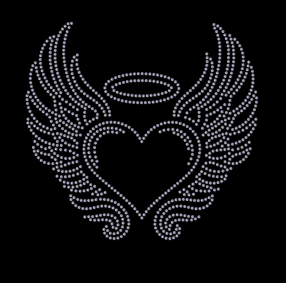 Angel Wings Rhinestone Template Design Digital Download SVG Studio3 - Etsy