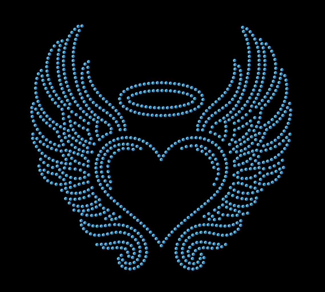 Angel Wings Rhinestone Template Design Digital Download SVG Studio3 - Etsy